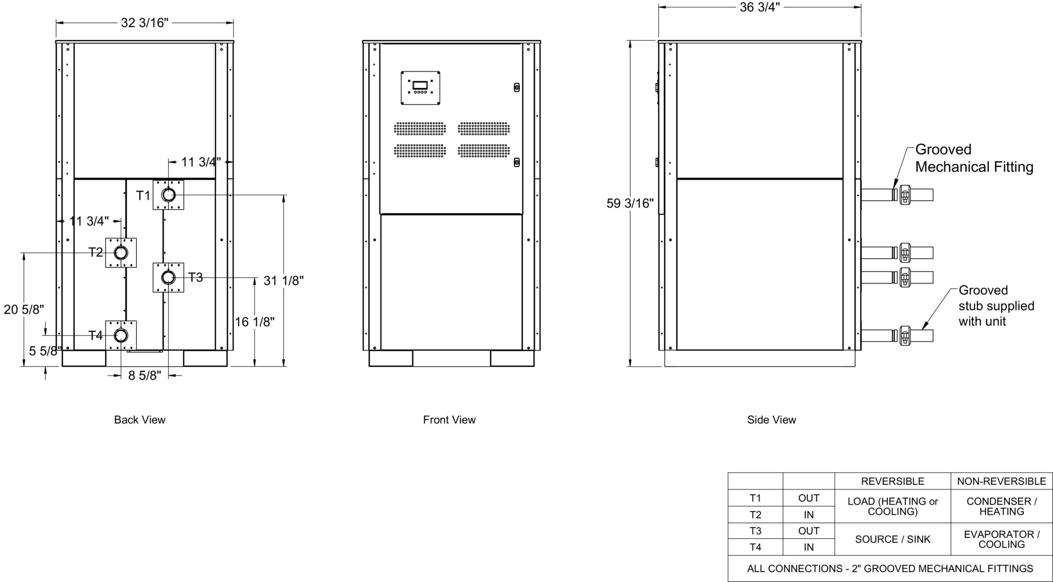 Dimensional Data - Compax Modular Chillers